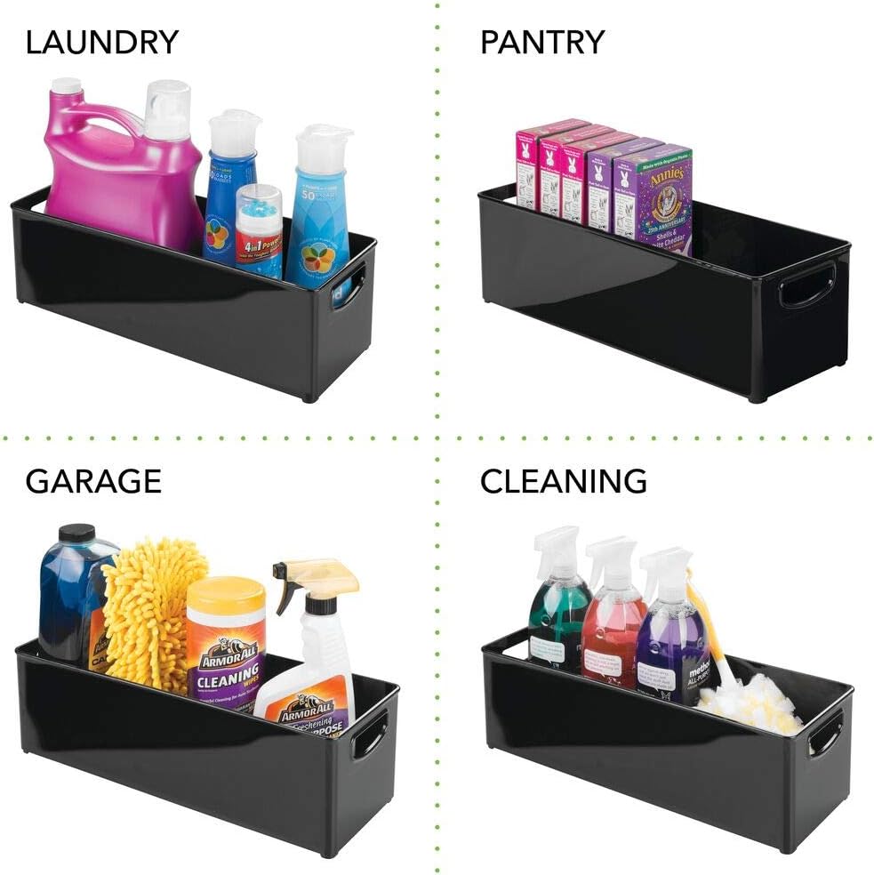 mDesign DVD Storage Container – Plastic DVD Holder with Handles – DVD ...