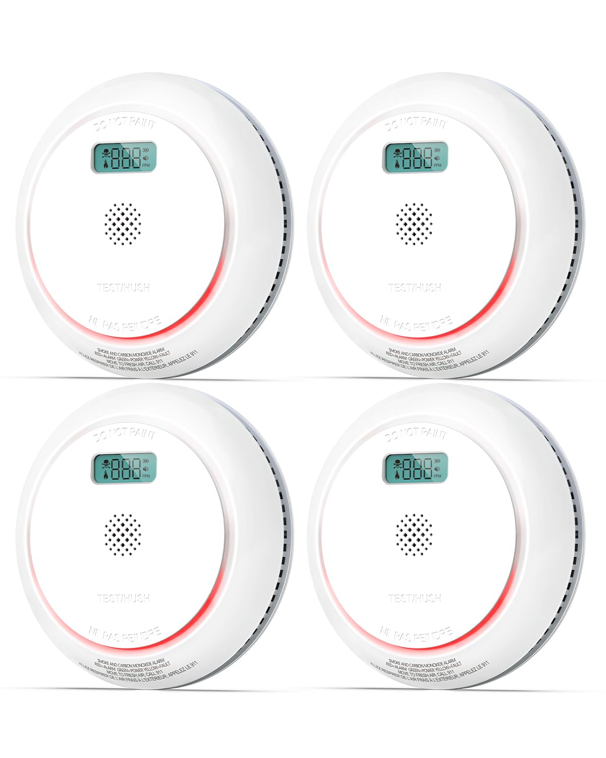 Siterwell Alarm and Carbon Monoxide Detector with LCD Display, Dual ...