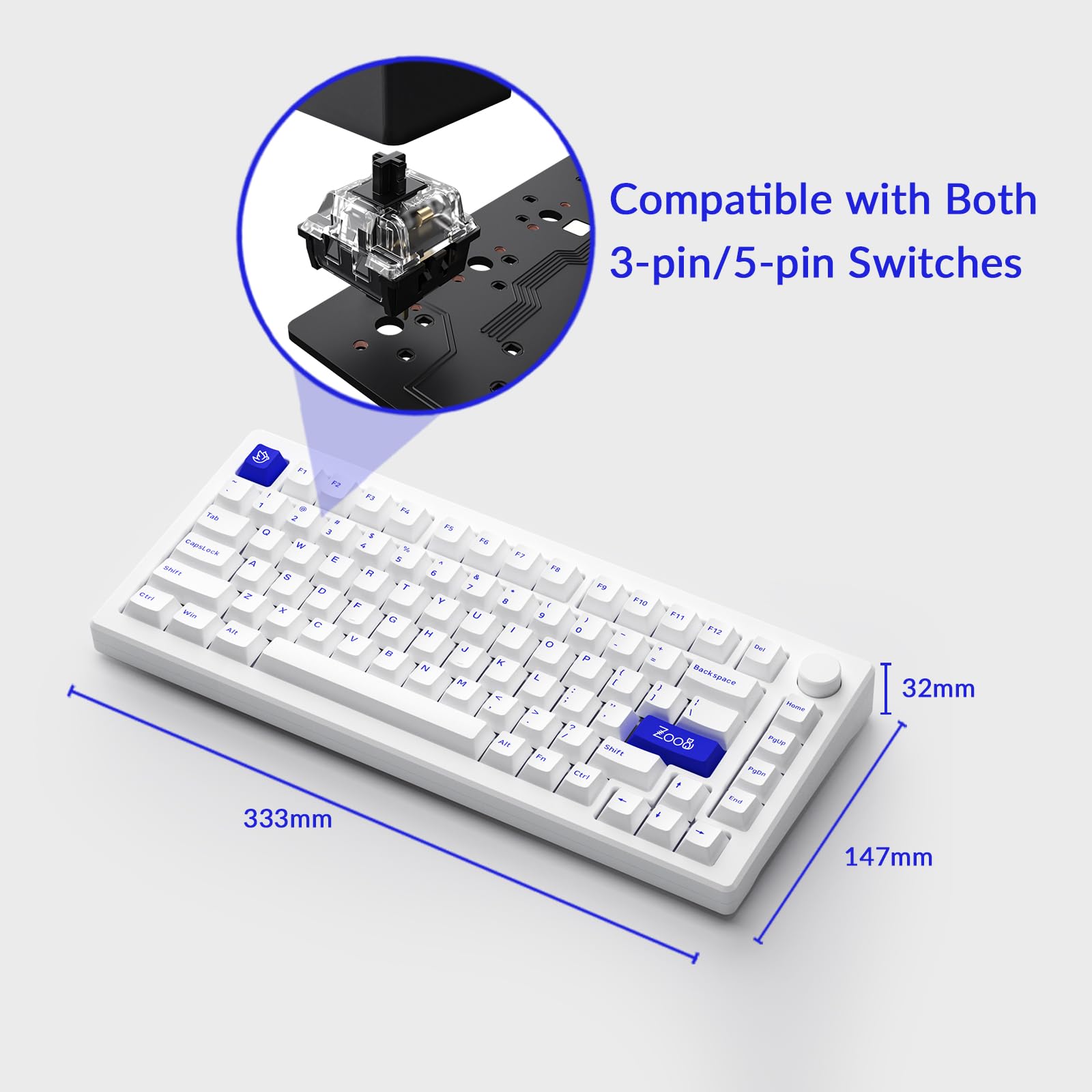 Mua Mechanical Gaming Keyboard MOD 007B PC, 75% Layout Gasket Mounted ...