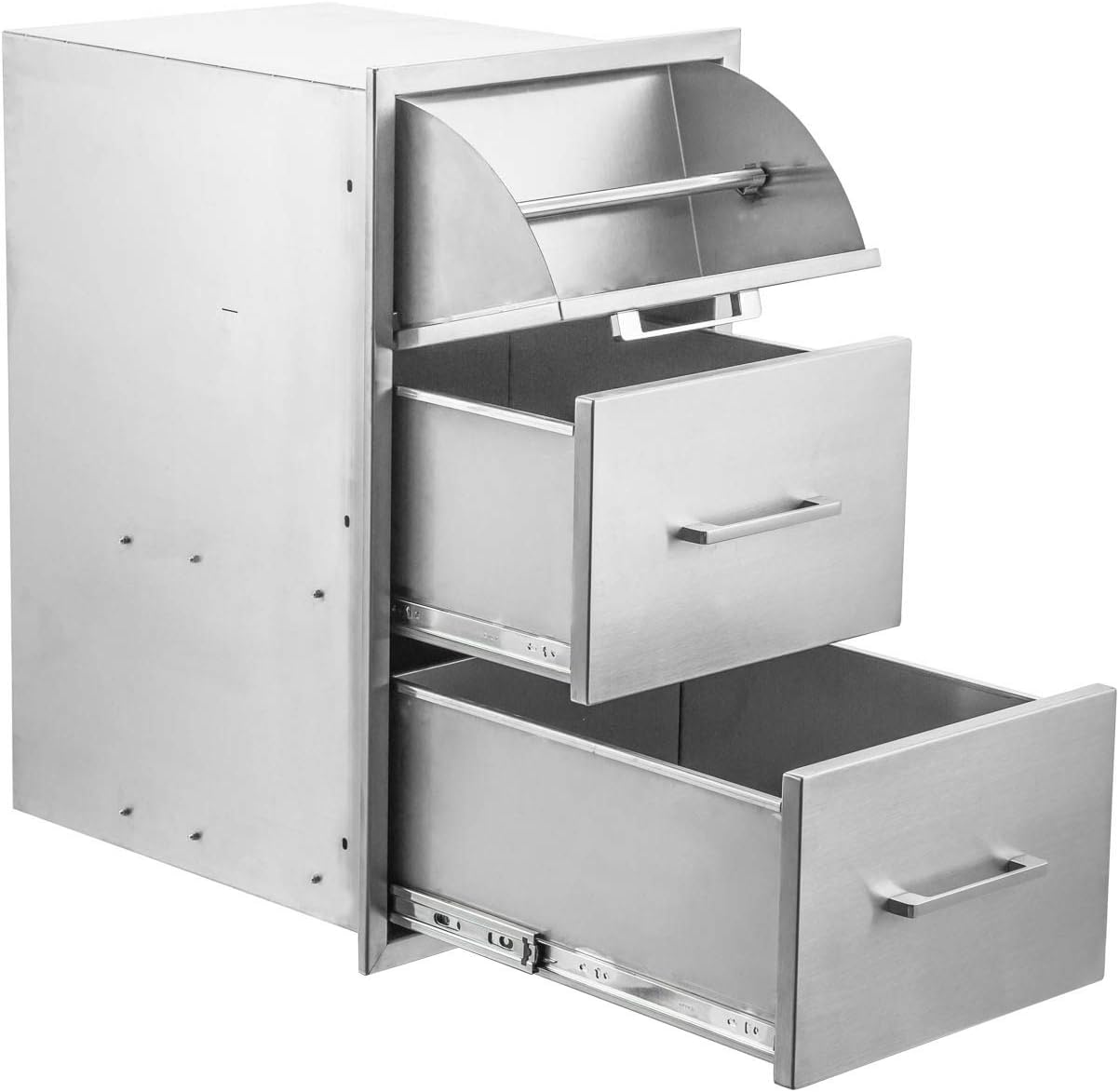 Amazon.com : Stainless Steel Double Drawer & Paper Towel Holder Combo ...