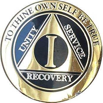 1 Year Bronze AA (Alcoholics Anonymous) Birthday - Anniversary Recovery ...