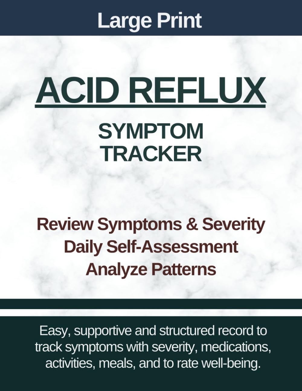 Mua Large Print - Acid Reflux Symptom Tracker: Track Symptoms, Triggers ...