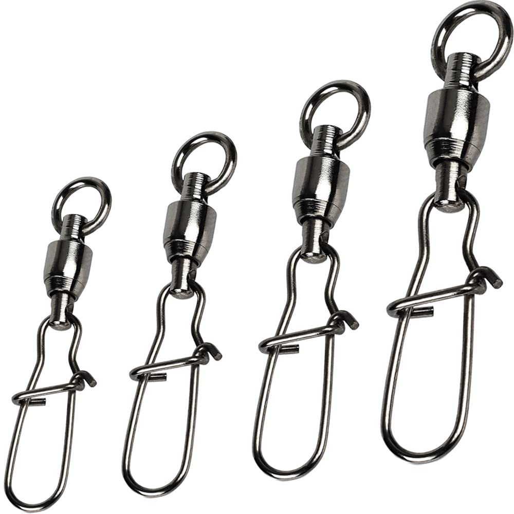 GERUITE Duo Lock Snap Fishing Swivels Ball Bearing Fishing Tackle Snap ...
