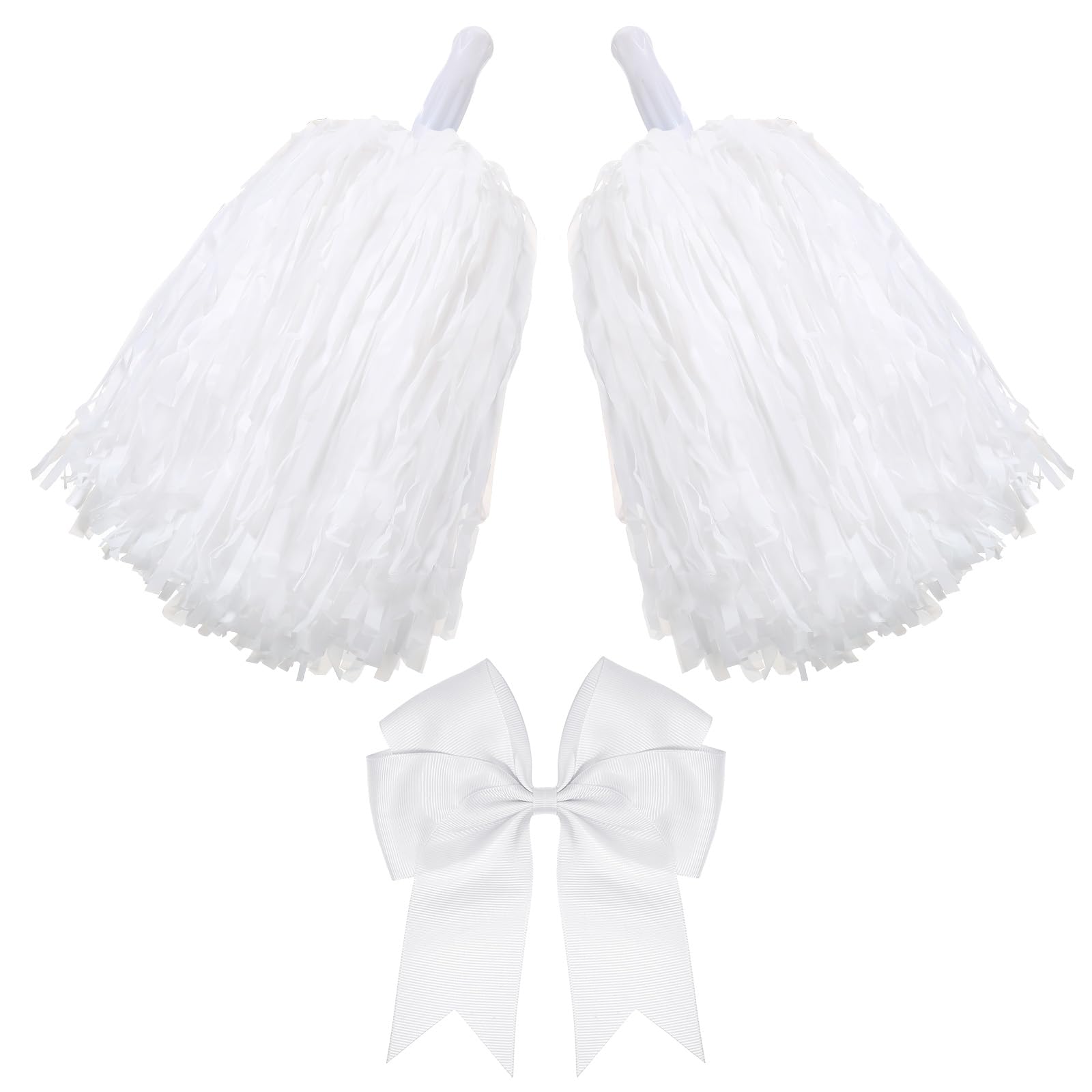Hotop 3 Pcs 10 in Cheerleading Pom Poms and Large Cheerleader Hair Bow ...