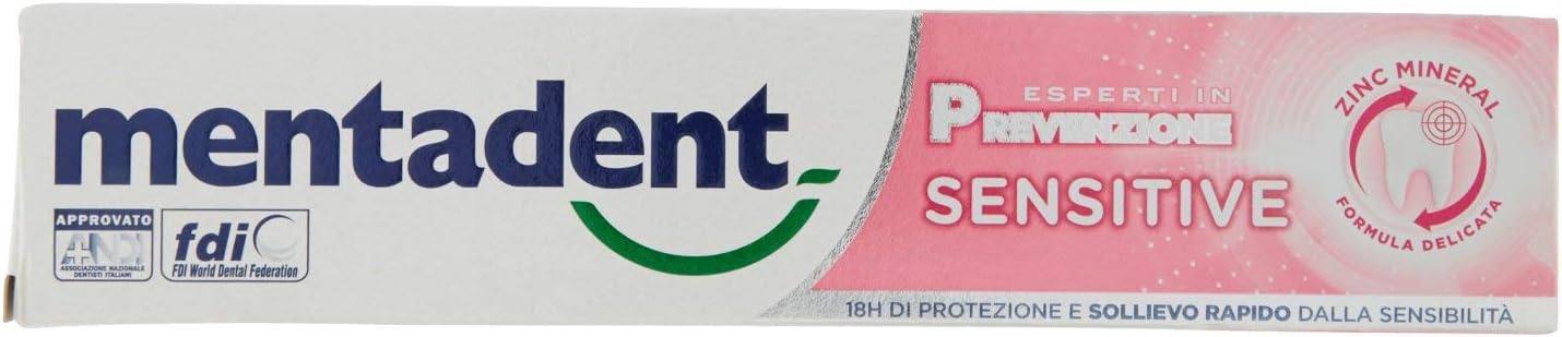 Mentadent Sensitive per Denti e Gengive Sensibili con Antibatterico, 75 ...