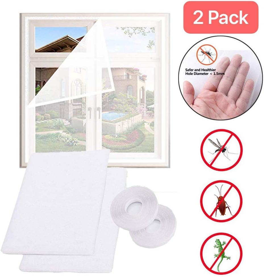 2 Pack Mosquito Net for Windows,Fly Window Screen Mesh Insect Netting 1 ...