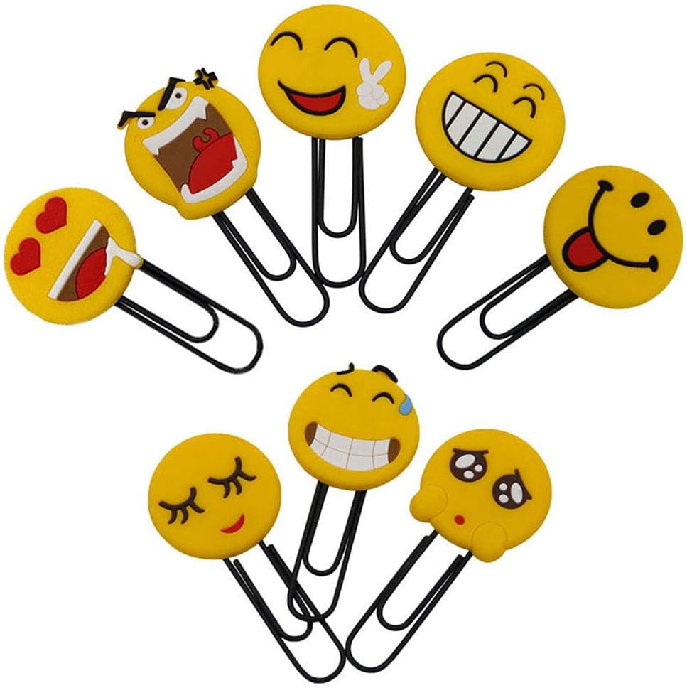 Cute Emoji Bookmarks, Funny Paperclip Bookmark, Novelty Emoticon Book ...