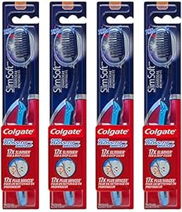Amazon.com: Colgate Slim Soft Charcoal Toothbrush 17x Slimmer Tip Soft ...