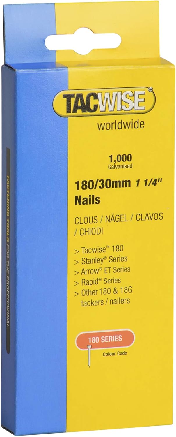 Tacwise Type 180/30mm 18G Heavy Duty Nails for Nail Gun (1000 Pieces ...