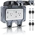 ZUYIYI Outdoor Power Outlet IP66 Waterproof Power Socket, 15A 110-250V ...