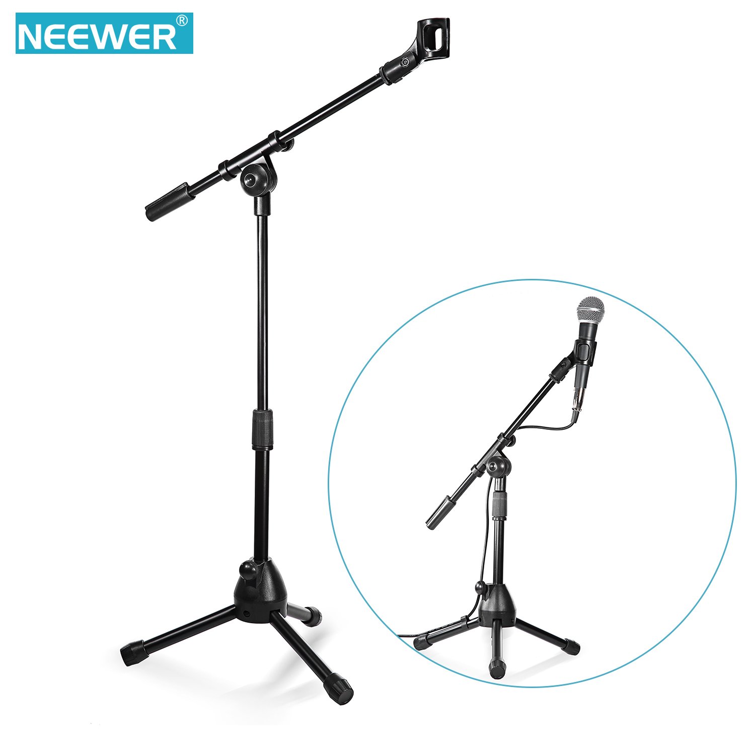 Neewer® NW-212 Mini Tripod Microphone Stand With Stable Folding Tripod Base, Telescoping Boom ...
