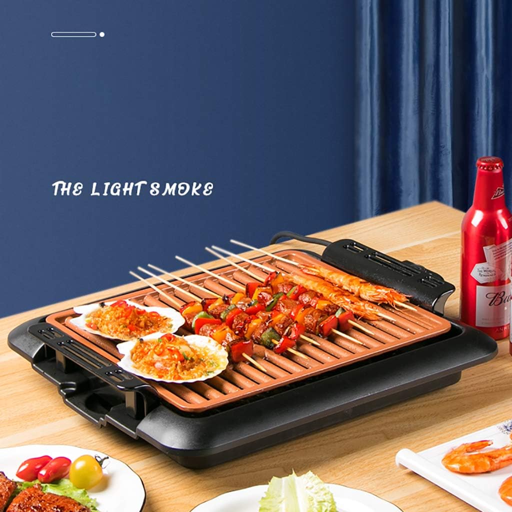 Review Electric Grill Tabletop BBQ, Non-stick Grilling Plates, 5 Levels ...