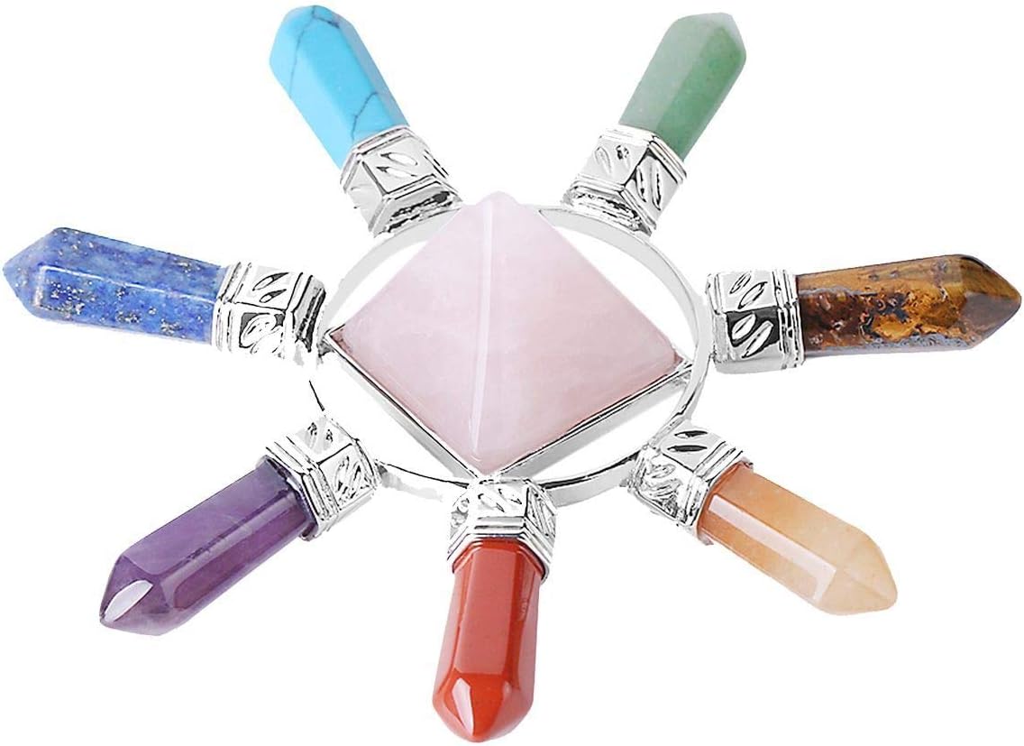Joyería piedra natural meditación cristal pirámide prisma hexagonal ...