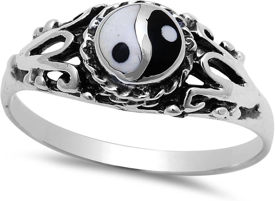 Amazon.com: Oxford Diamond Co Ancient Chinese Symbol Yin Yang .925 ...