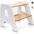 Amazon.com: Wooden Step Stools for Kids - Sturdy, Non-Slip, Non-Tip ...