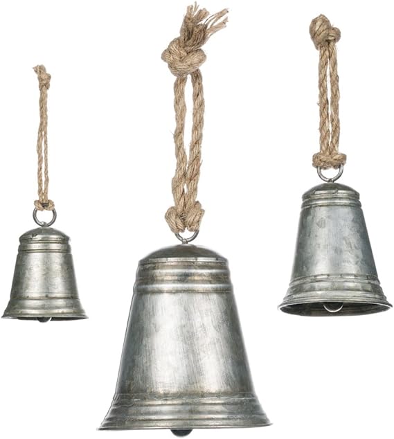Amazon.com: Sullivans Set of 3 Assorted Galvanized Metal Bells 3"-6 ...