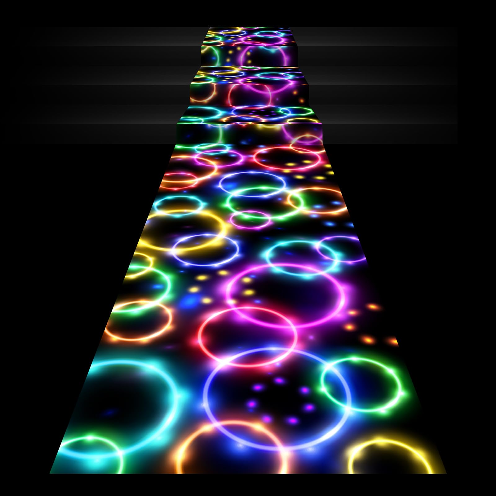 Haull 118 x 39 Inch Neon Light up Dance Floor Glow in The Dark Runner ...