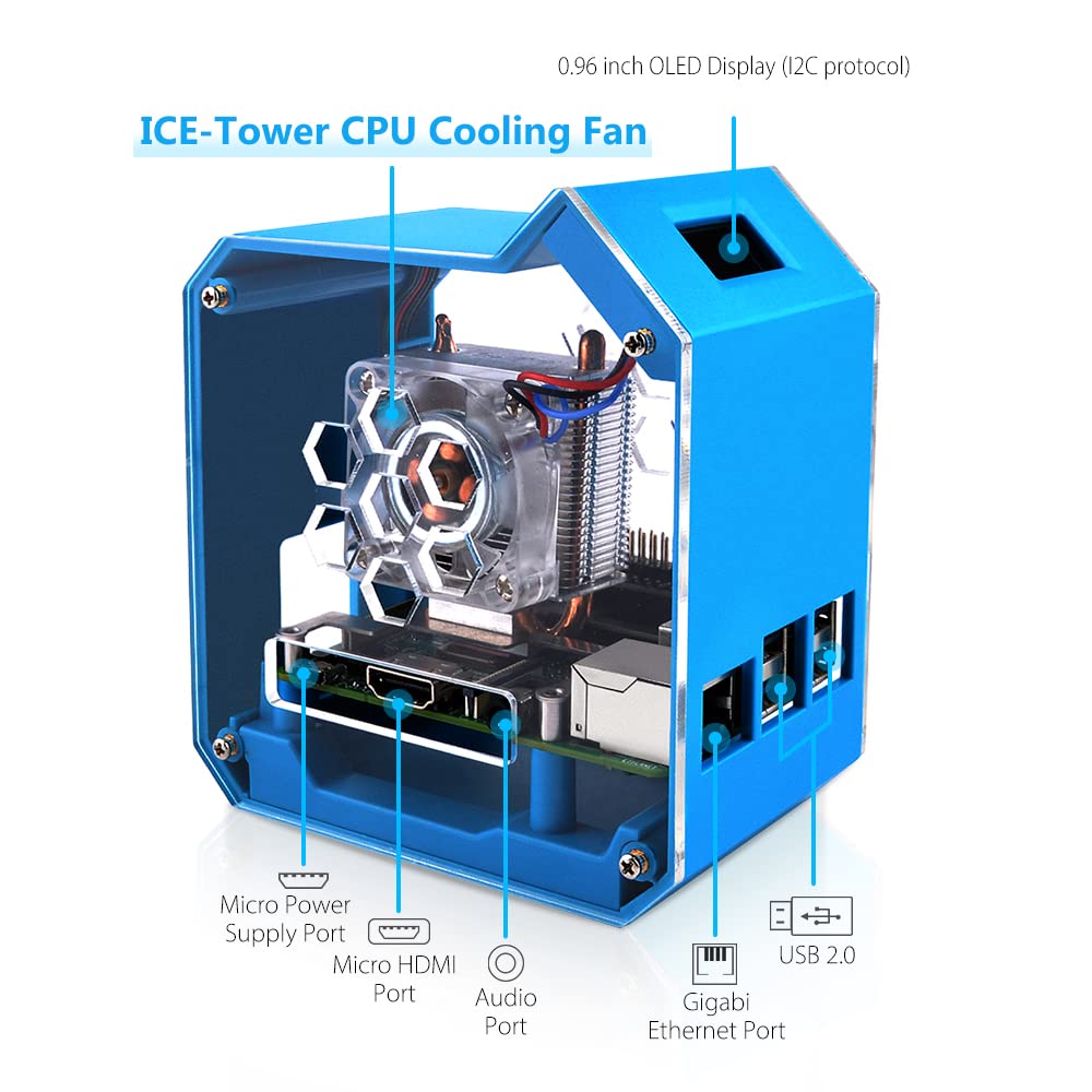 Mua GeeekPi Raspberry Pi Mini Tower Kit Raspberry Pi 3B Case with ICE ...