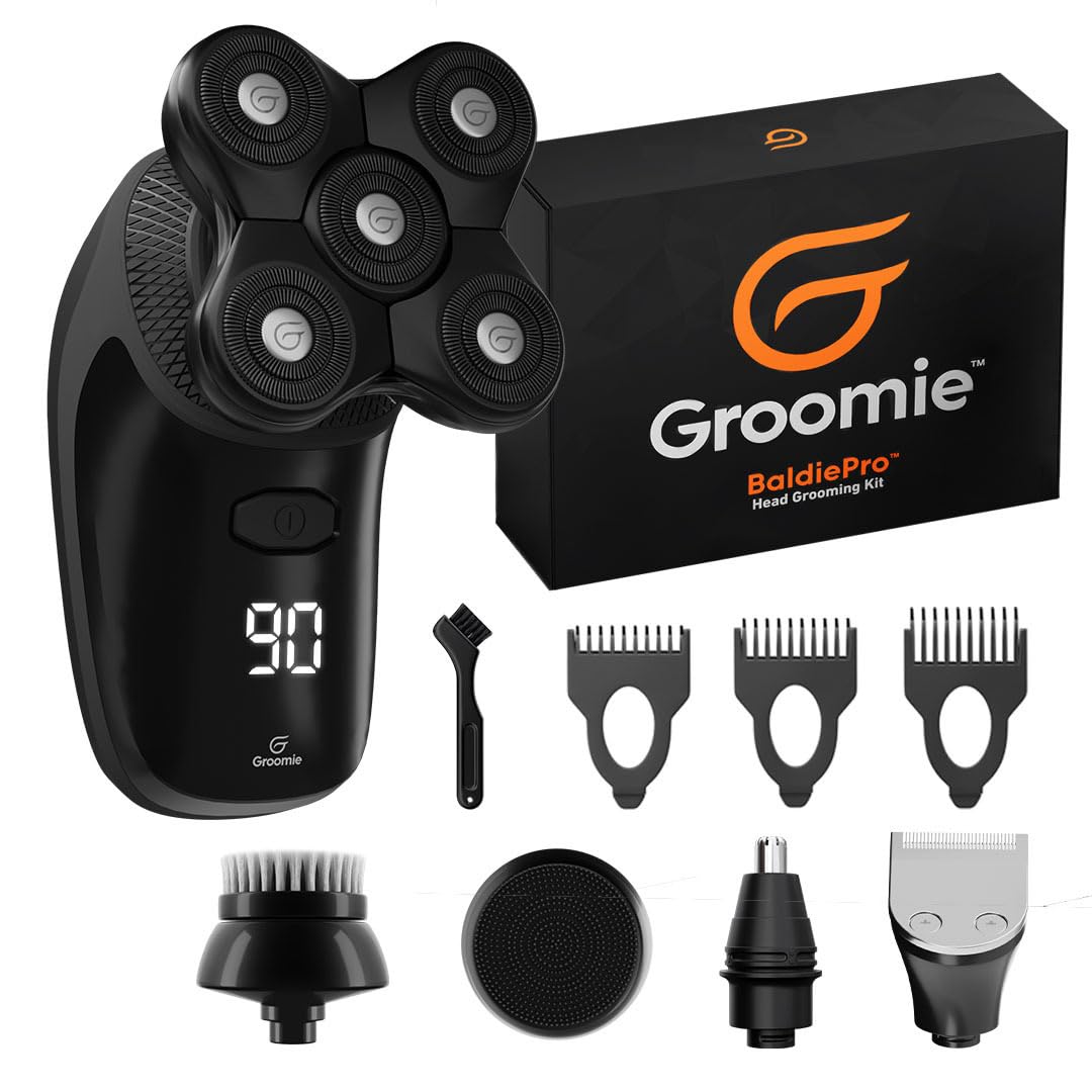 GROOMIE BaldiePro - Cordless Head Shavers for Bald Men - Comfort Head ...