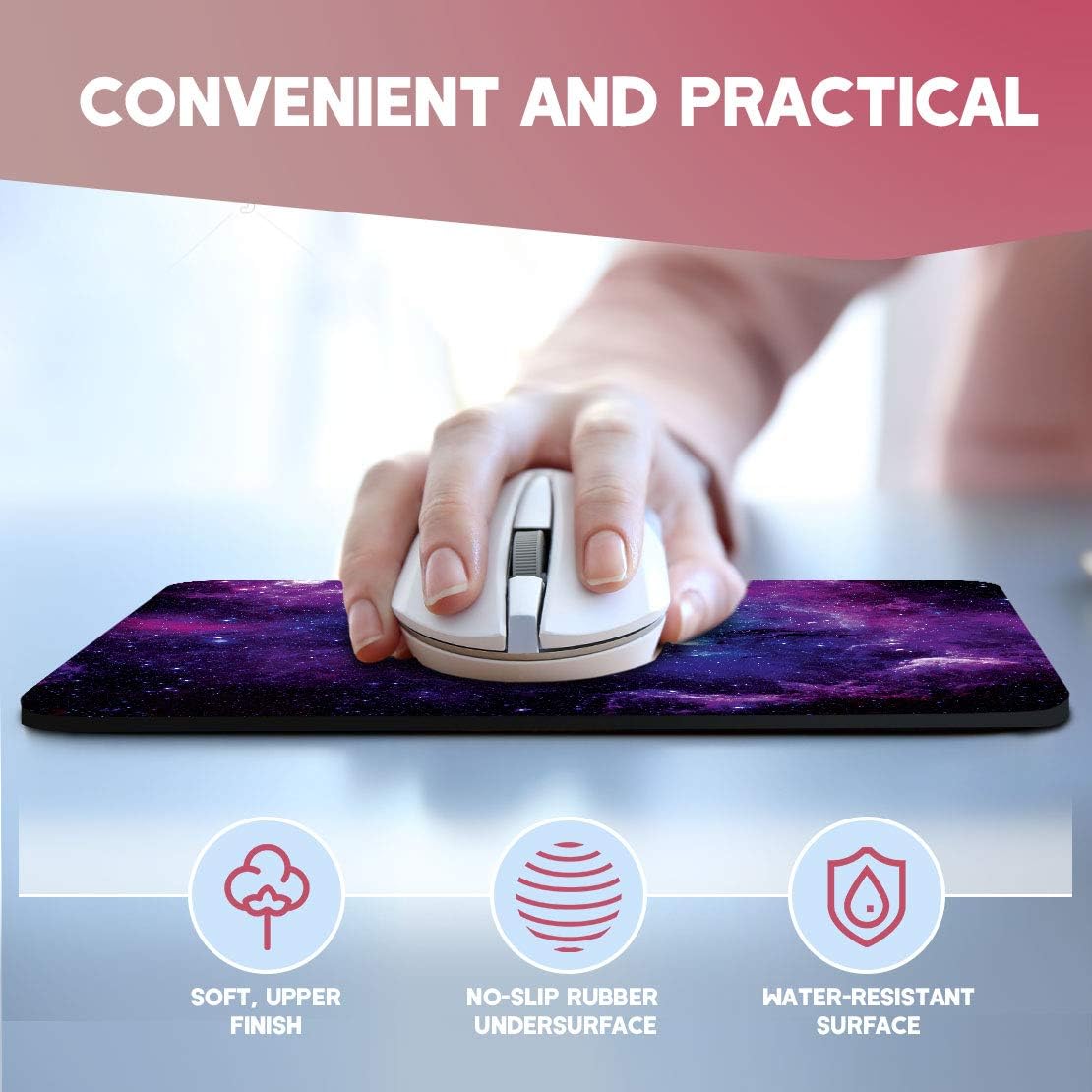 Purple Solar System Mouse Mat Pad – Nebula Galaxy Space Gift PC ...