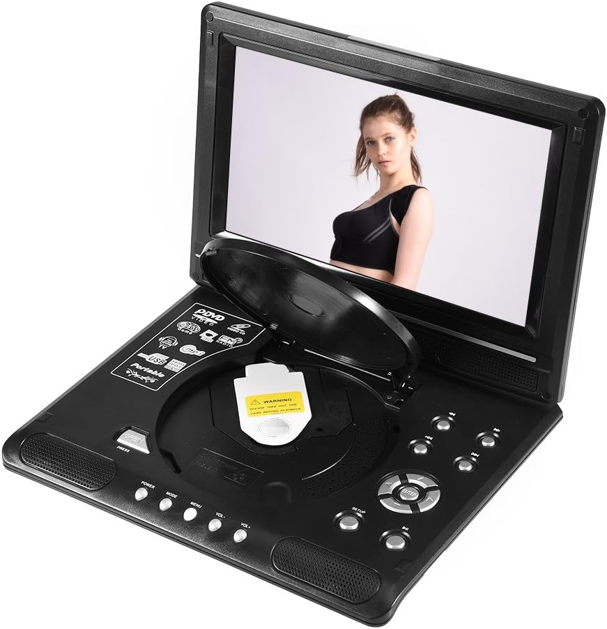 Hongzer Lecteur de DVD, 9 '' Lecteur vidéo DVD Rotatif Grand écran LCD Portable, Soutien Radio ...
