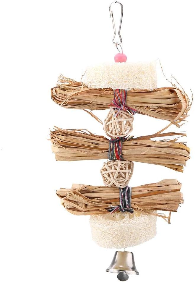 Parrot Chew Toy, Funny Natural Straw Bird Chewing Toy Parrot Cage Bite ...