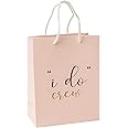 Amazon.com: I Do Crew Gift Bags - 12 Pack Baby Pink Bridal Favor Bag ...