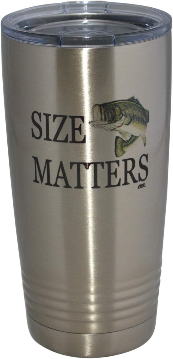 Amazon.com: Funny Fishing 20 Oz. Travel Tumbler Mug Cup w/Lid Vacuum ...