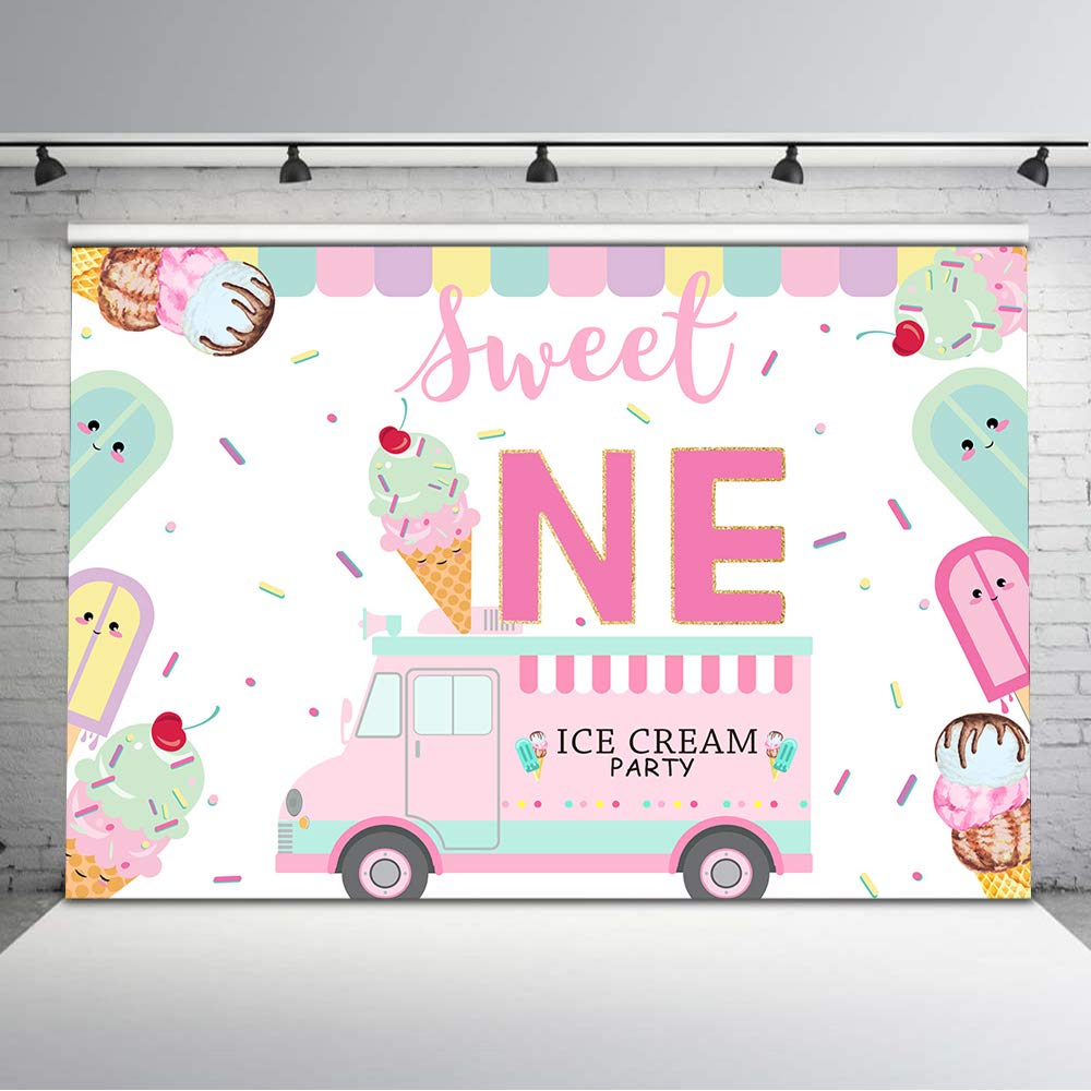 Buy Avezano 7x5ft Ice Cream Party Backdrop Sweet One Ice Cream ...