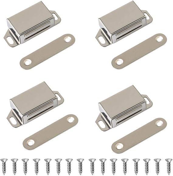 Stainless Steel Mini Magnetic Cabinet & Door Latch/Catch Closures (Pack ...