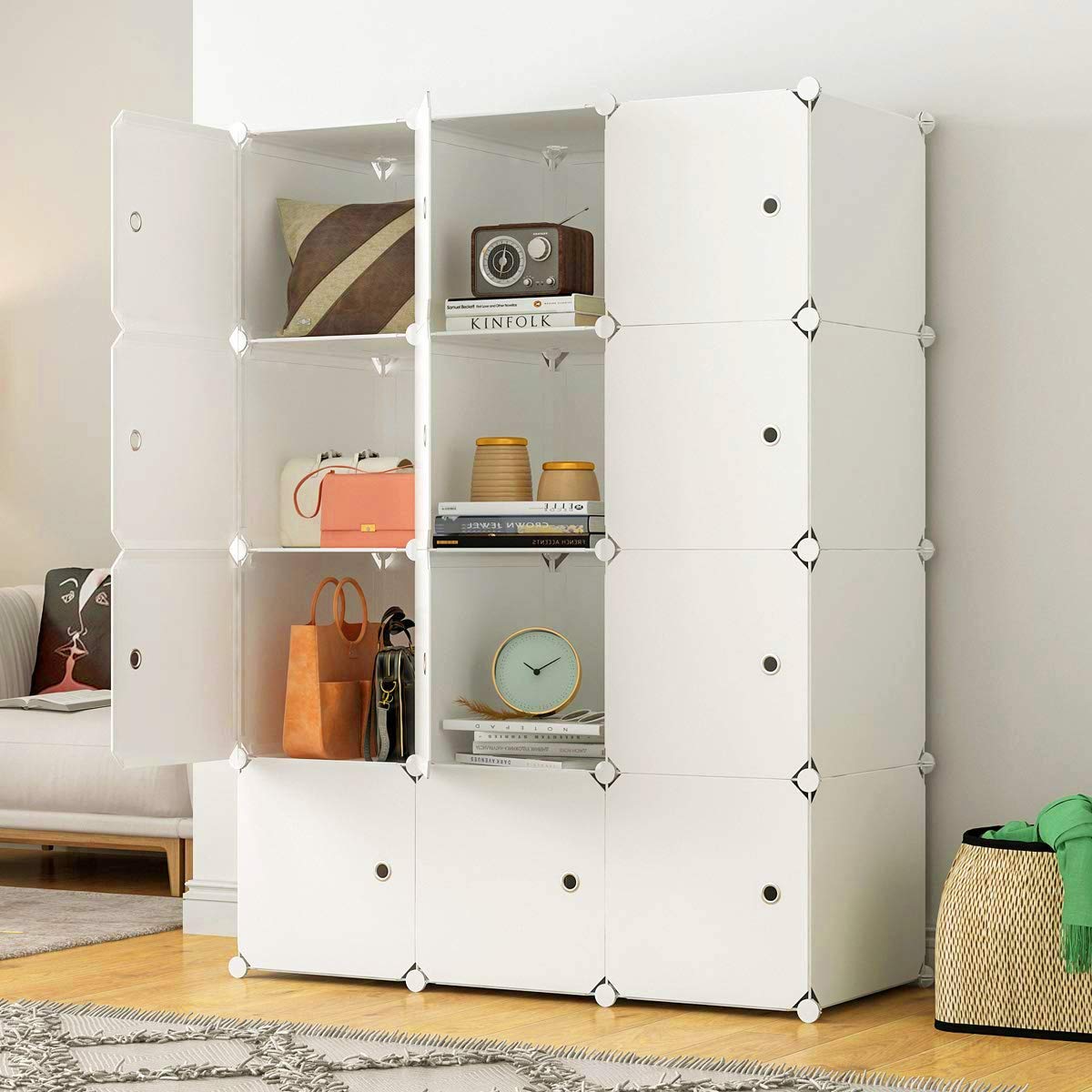 KOUSI Large Cube Storage - 14"x18" Depth Cube (12 Cubes) Organizer ...