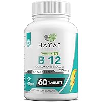 Amazon.com: HAYAT Vitamins Vegan Natural Quick Dissolve Vitamin B12 ...