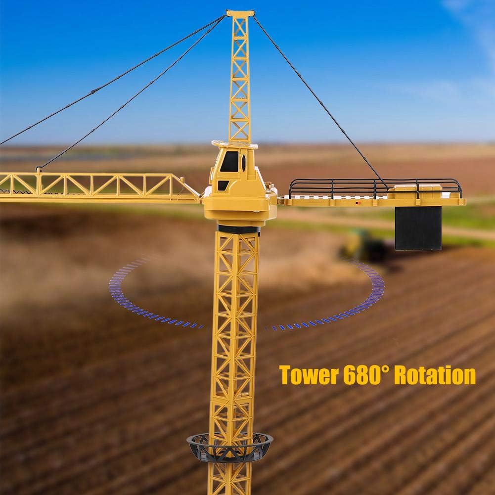 RC Tower Crane Toy, Simulation RC Tower Crane Engineering Vehicle 6 ...