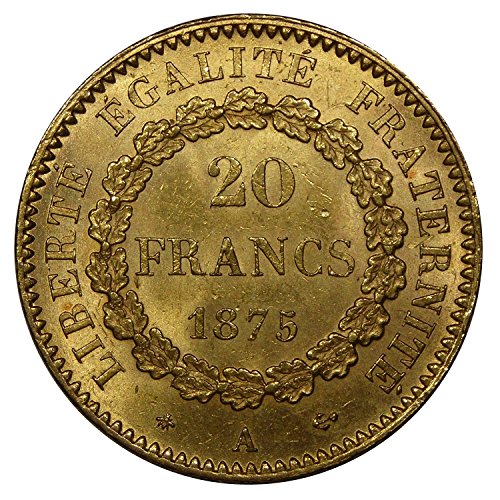 1875 France 20 Francs Gold Coin - About Uncirculated at Amazon's ...