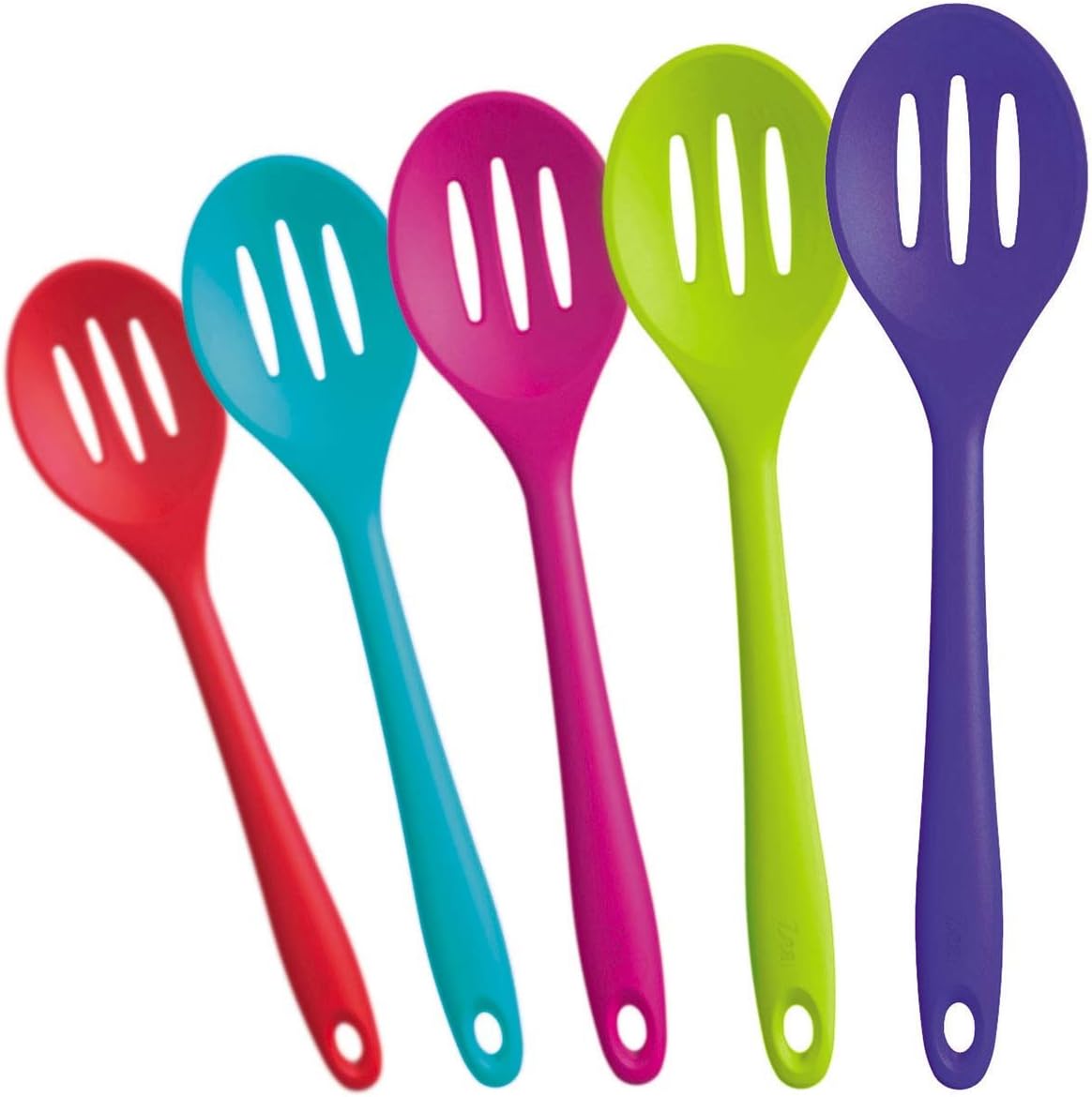 New Zeal Kitchen Green Silicone Slotted Draining Spoon Essential ...