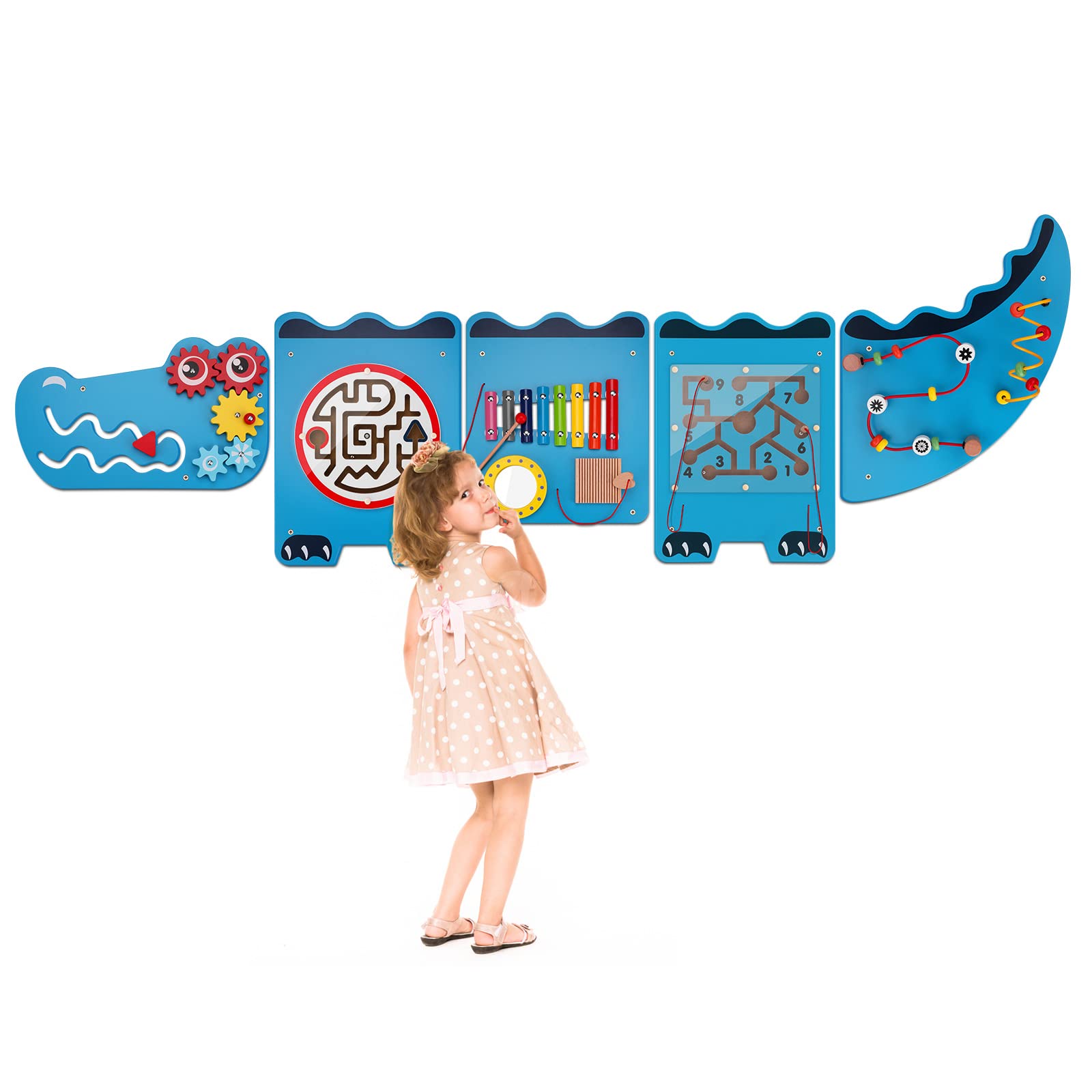 Mua HUICOCY 70.2'' Crocodile Sensory Wall Panel, Montessori Busy Board ...