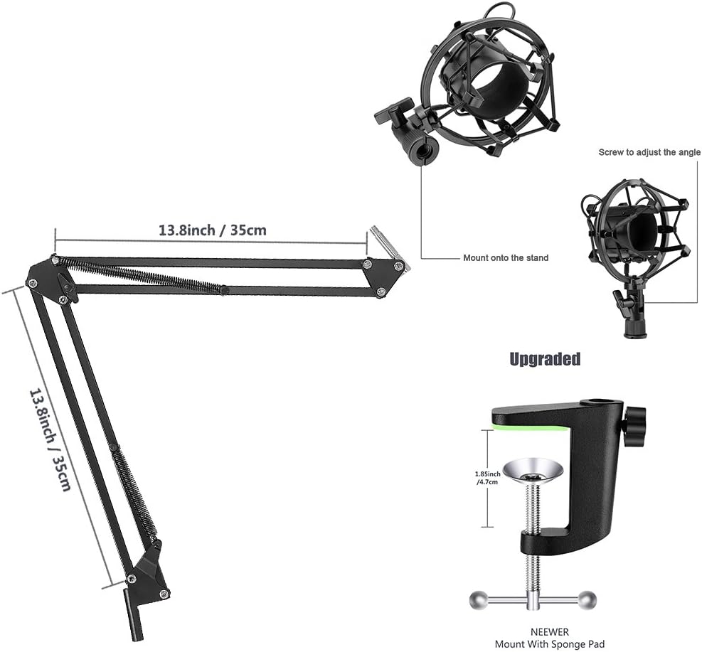 Neewer NW-800 Condenser Microphone (Black/Silver)Kit with USB Sound ...