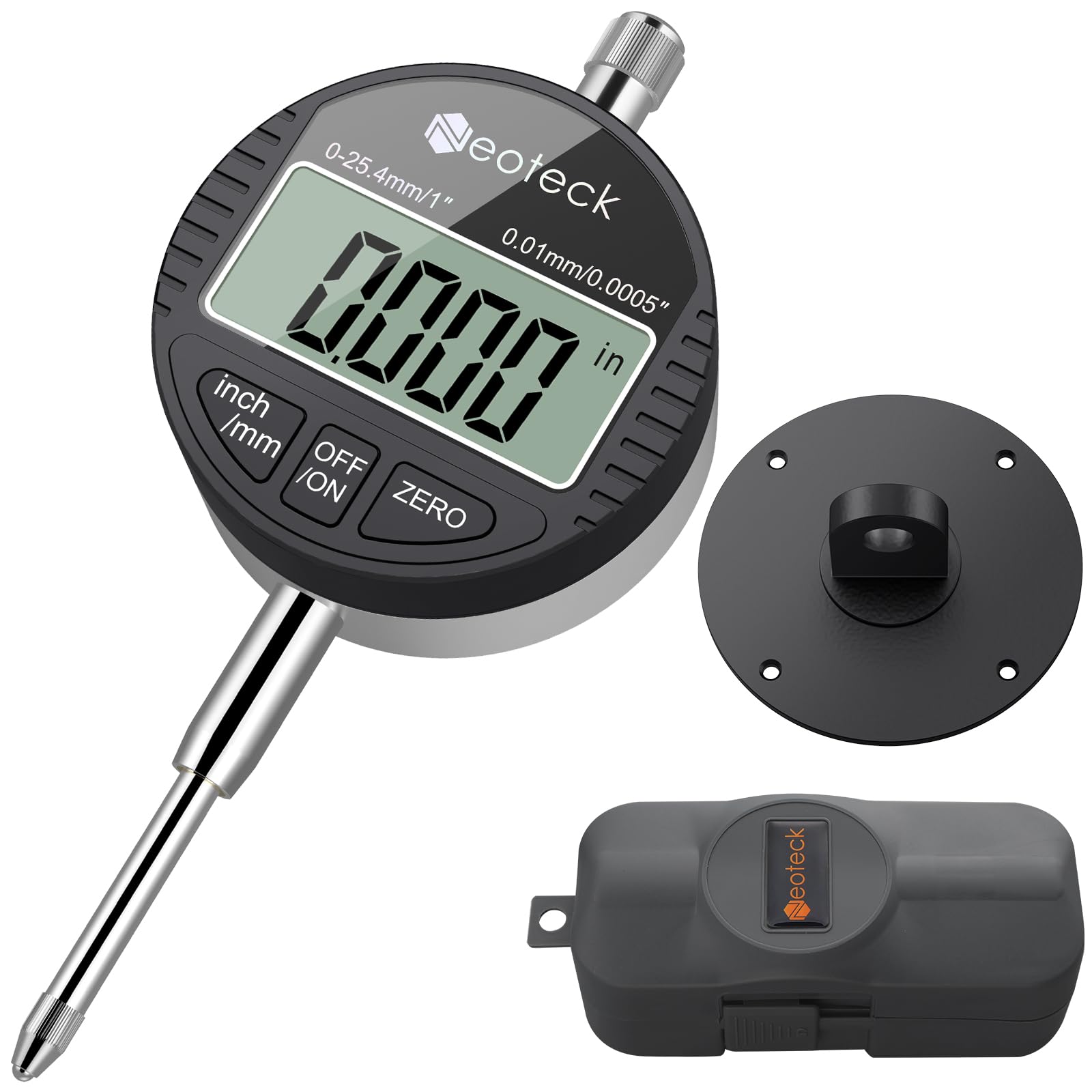 Neoteck Electronic Digital Dial Indicator Gage Gauge 0-1 Inch/25.4 mm ...