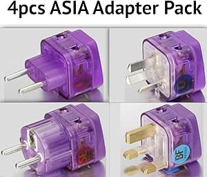 Amazon.com: NEW! 4 Pieces ASIA TRAVEL ADAPTER Pack for MOST countries ...