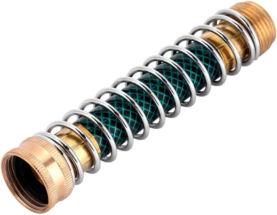 Garden Faucet Extension Hose Connector Spring Coil Kink Protector Brass ...