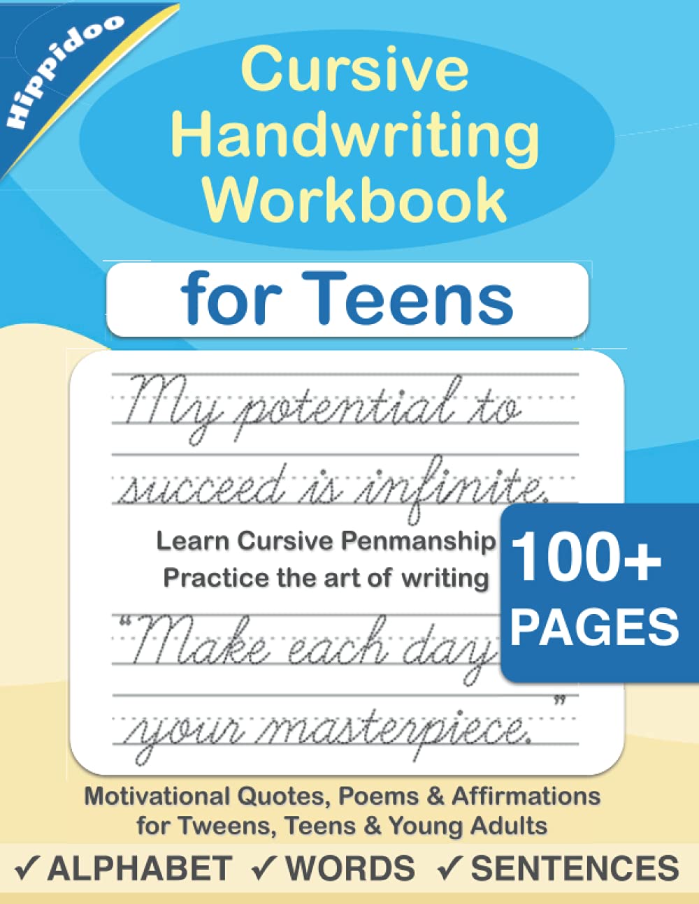 Cursive Handwriting Workbook for Teens: A cursive writing practice ...