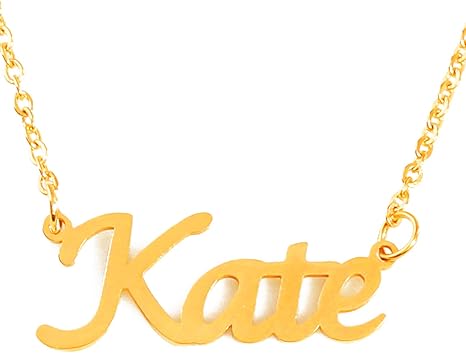 Amazon.com: Kate Name Necklace 18ct Gold Plated Personalized Dainty ...