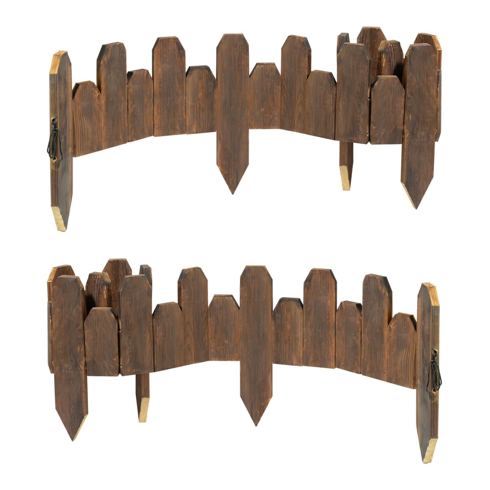 Wood Garden Edging, Staggered Wooden Edging Border Decorative Small ...