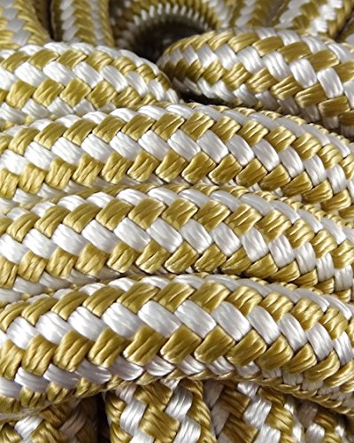 Miami Cordage NYB125098 Nylon Double Braid 1/2 In X 50 Ft Gold & White ...