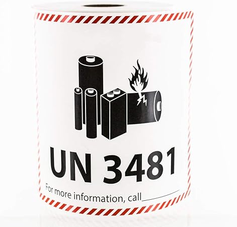 UN 3481 Lithium Battery Handling Labels LV-UN3481: Amazon.ca: Office ...