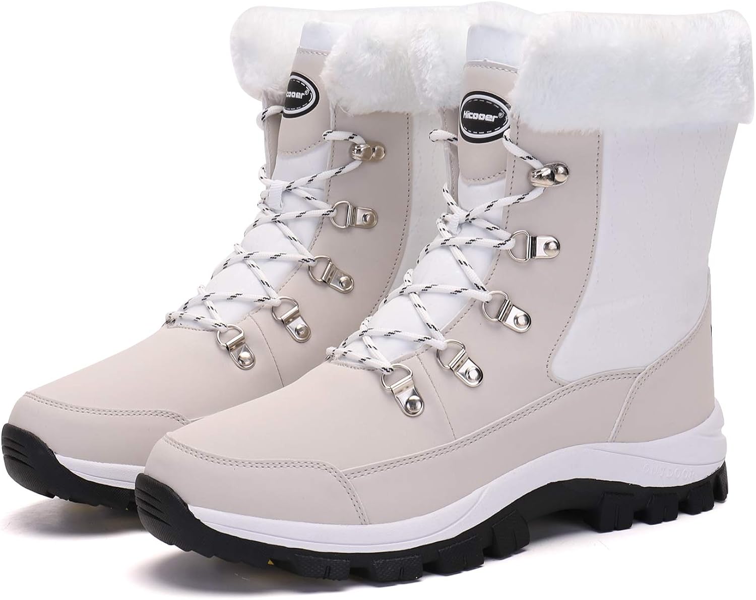 Women’s Snow Boot with Waterproof Lace Up Mid-Calf Outdoor Winter Deep ...