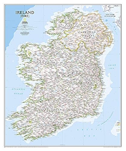 National Geographic Ireland Wall Map - Classic - Laminated (30 x 36 in ...