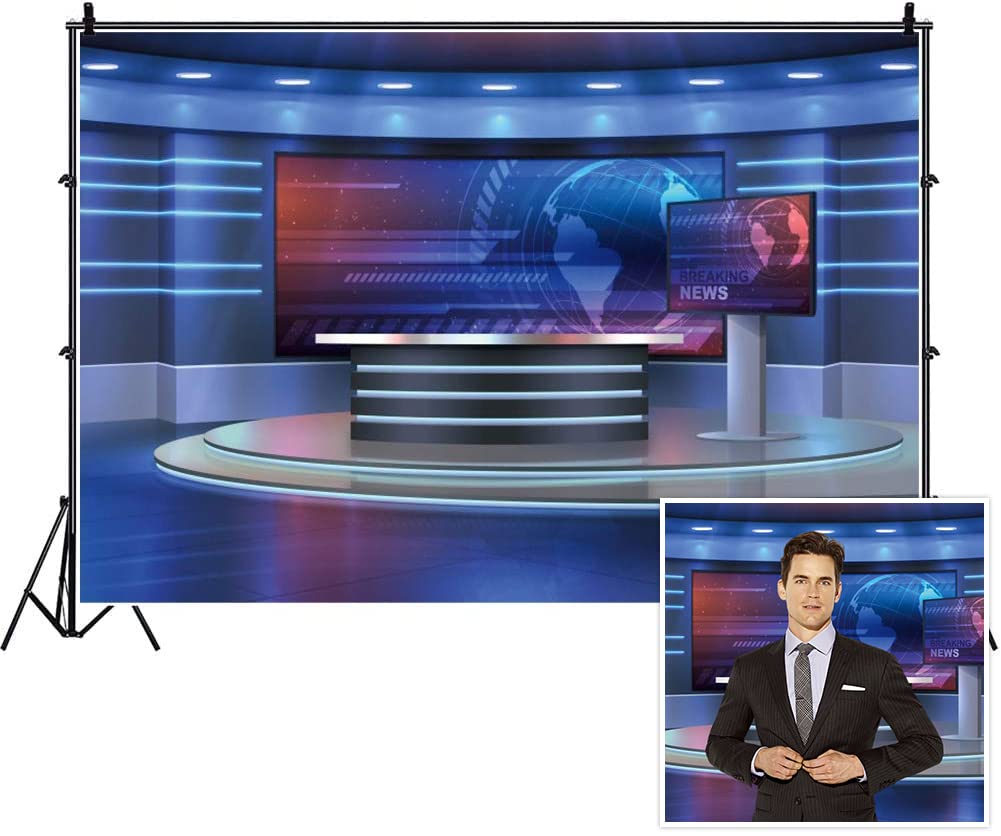 Mua Leowefowa 2.5x1.8m Vinyl News Studio Backdrop Interior Broadcasting ...