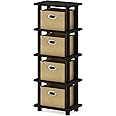 Amazon.com: Furinno LACi 4-Bins System Rack, 11.3(W) x 28.8(H) Inch ...
