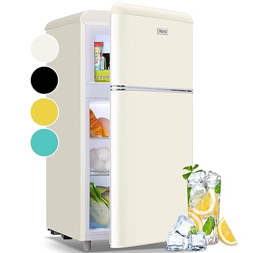 WANAI 3.5 Cu.ft Retro Mini Fridge with Freezer Compact Refrigerators ...